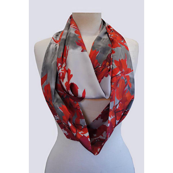 Loop Scarf in Red Leaves Print – Zilpah Tart