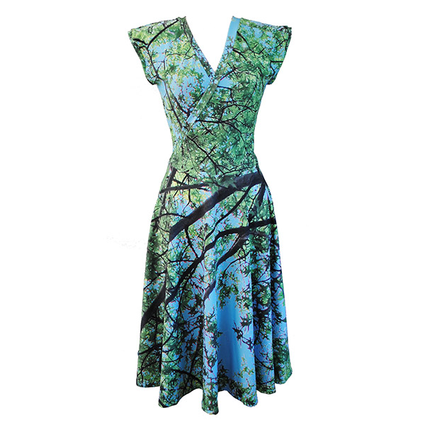 Cross Front Dress in Treetops Print – Zilpah Tart