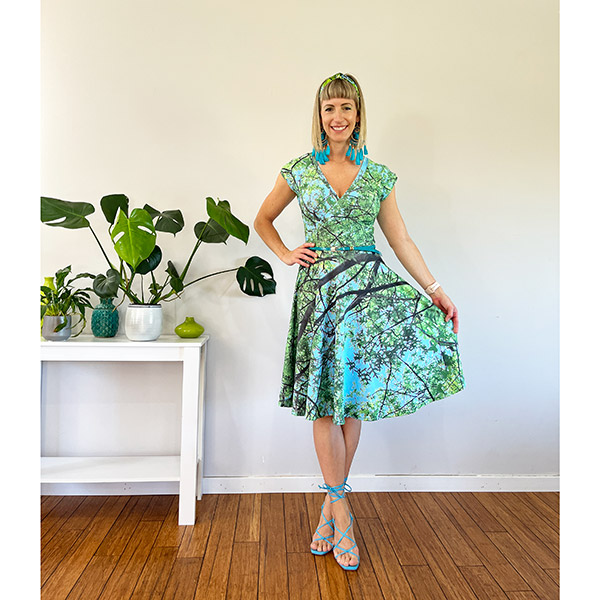 Cross Front Dress in Treetops Print – Zilpah Tart