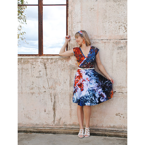 Bamboo Cross Front Dress in Sapphire Coast Print – Zilpah Tart