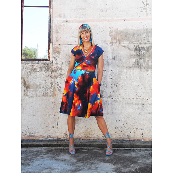 Bamboo Cross Front Dress in Clouds Print – Zilpah Tart