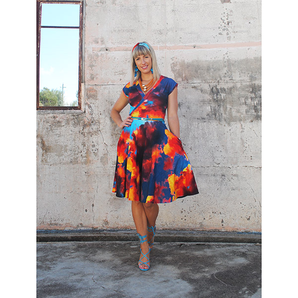 Bamboo Cross Front Dress in Clouds Print – Zilpah Tart