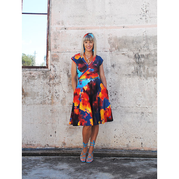 Bamboo Cross Front Dress in Clouds Print – Zilpah Tart