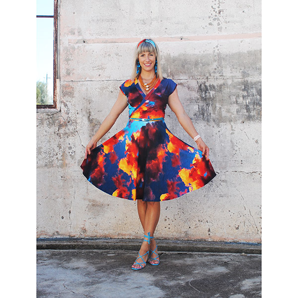 Bamboo Cross Front Dress in Clouds Print – Zilpah Tart