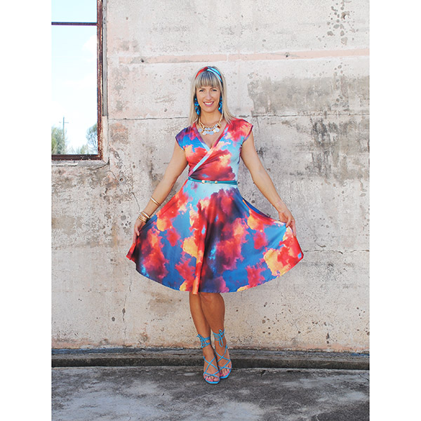 Cross Front Dress in Clouds Print – Zilpah Tart