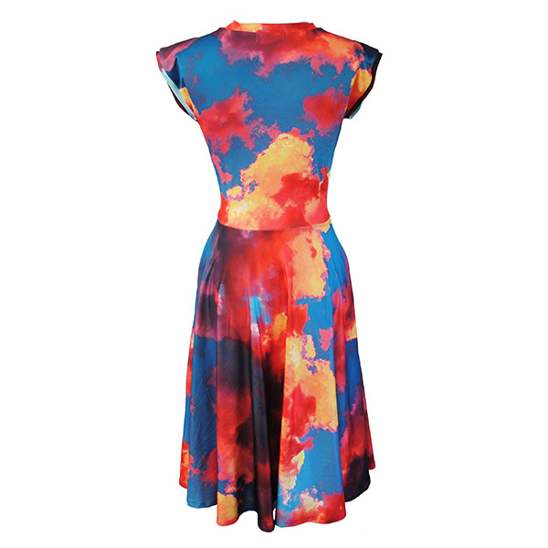 Cross Front Dress in Clouds Print – Zilpah Tart