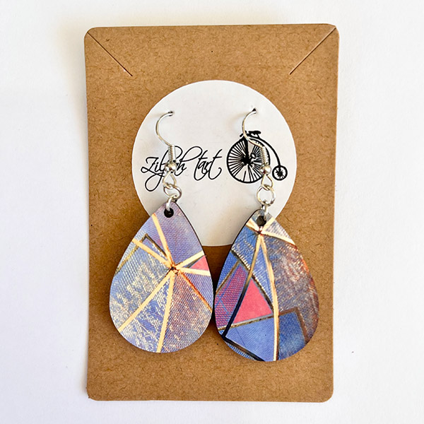Teardrop Earrings in Diamonds Print – Zilpah Tart