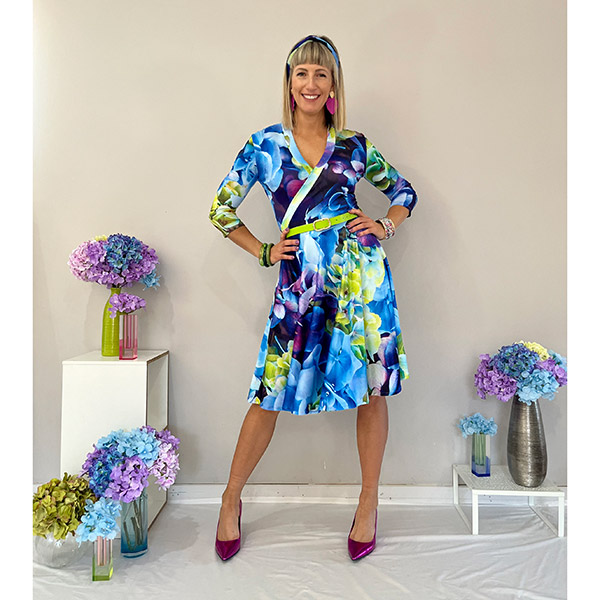 Winter Cross Front Dress in Hydrangea Print – Zilpah Tart