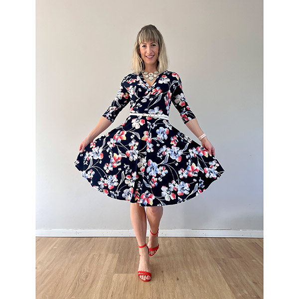 Limited Edition! Winter Cross Front Dress in Coral Floral Print ...