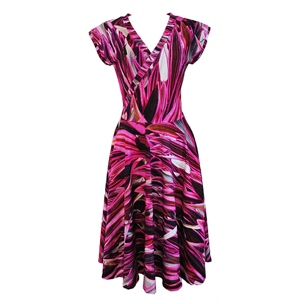 Bamboo Cross Front Dress in Boat Lily Print – Zilpah Tart