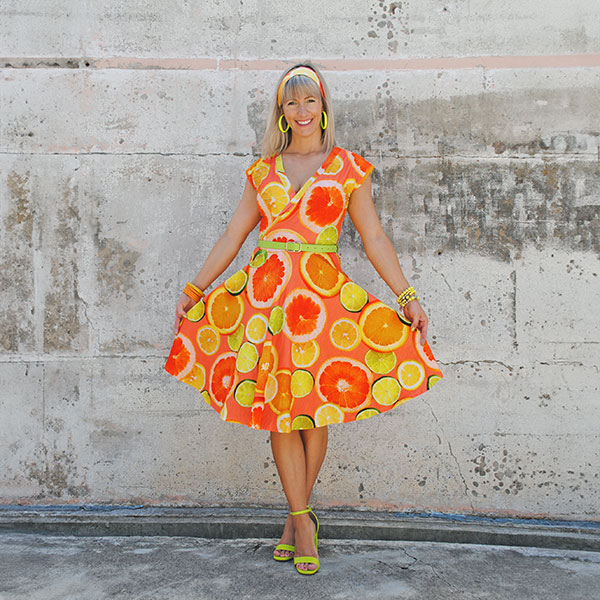 Bamboo Cross Front Dress in Citrus Print – Zilpah Tart