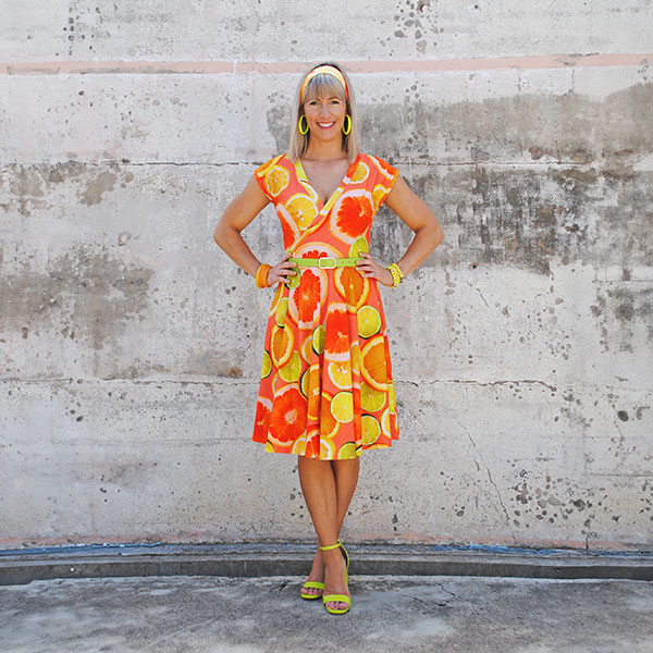 Bamboo Cross Front Dress in Citrus Print – Zilpah Tart