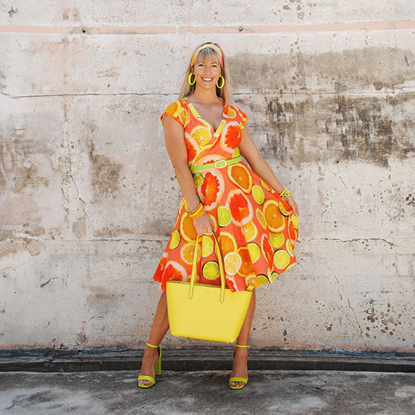 Bamboo Cross Front Dress in Citrus Print – Zilpah Tart