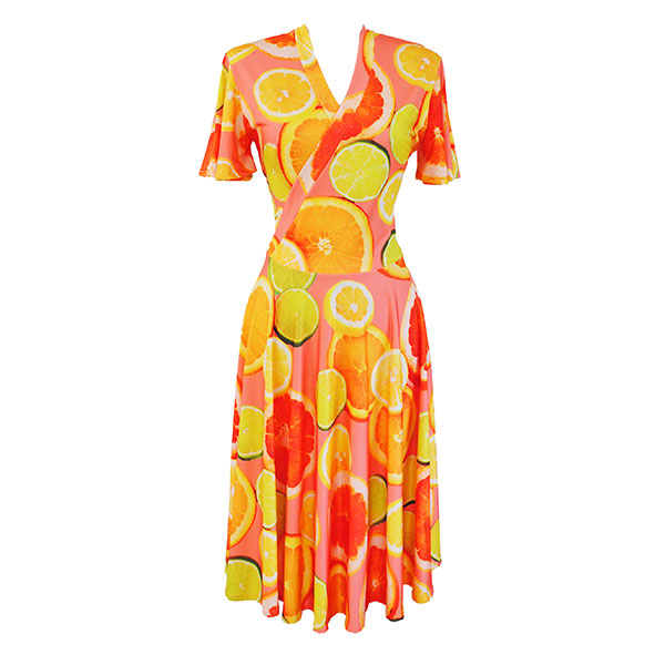 Flutter Sleeve Dress in Citrus Print – Zilpah Tart