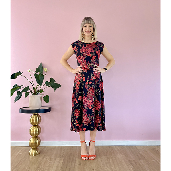 Last one! Weekender Dress in Regal Floral Print- Size 10 – Zilpah Tart