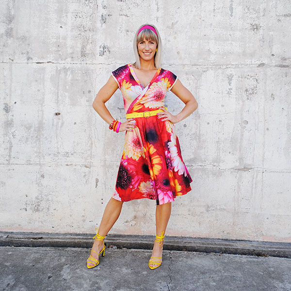 Cross Front Dress in Gerbera Print – Zilpah Tart
