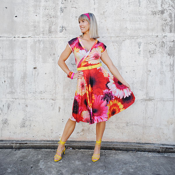 Cross Front Dress in Gerbera Print – Zilpah Tart