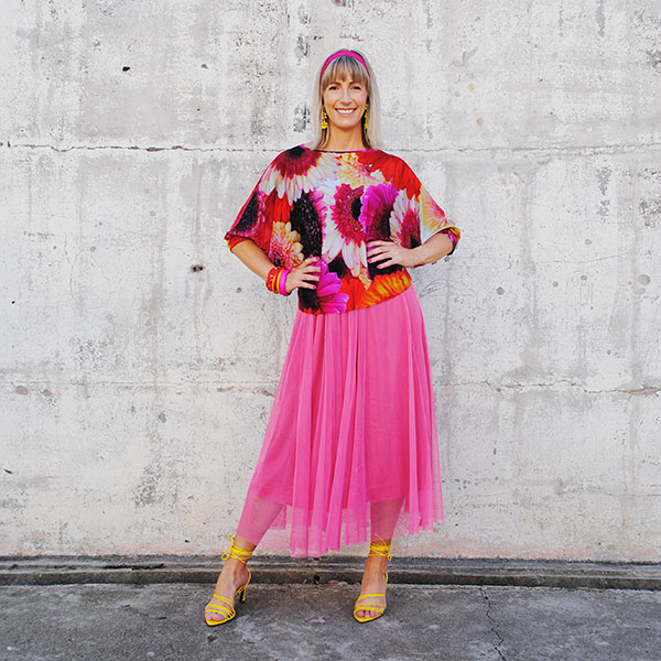 Bamboo Wing Sleeve Top in Gerbera Print – Zilpah Tart