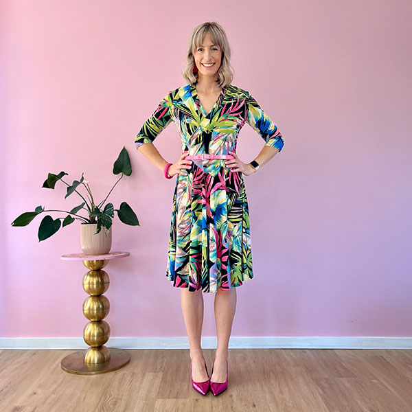 Limited Edition! Winter Cross Front Dress in Vibrant Jungle – Zilpah Tart