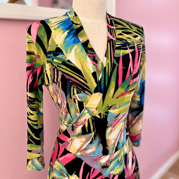 Limited Edition! Winter Cross Front Dress in Vibrant Jungle – Zilpah Tart