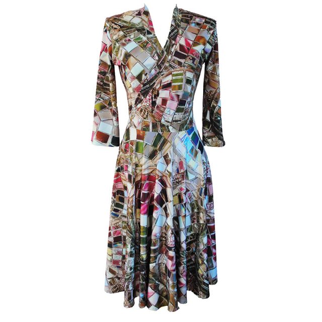 Winter Cross Front Dress in Disco Ball Print Rose Gold – Zilpah Tart